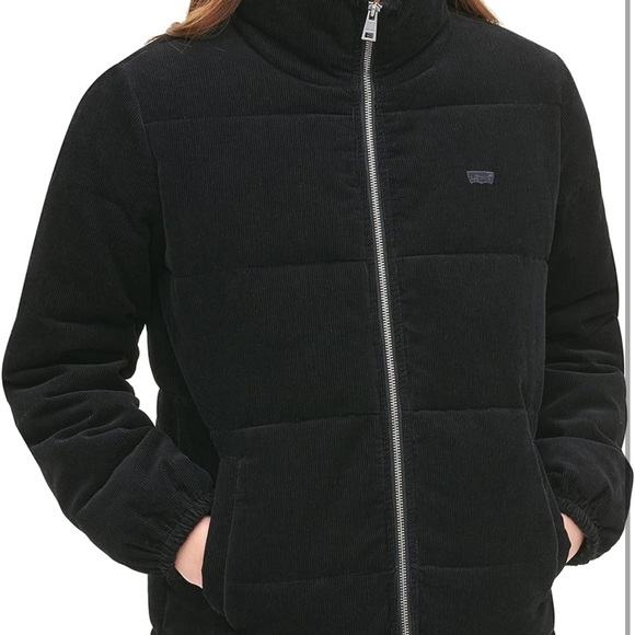 Levi's | Jackets & Coats | Levis Ladies Corduroy Jacket Puffer Black ...